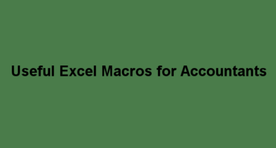 Useful Excel Macros for Accountants | Basic Excel Tutorial