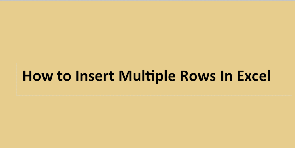 How To Insert Multiple Rows In Excel With Formula Basic Excel Tutorial