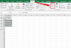 Guide to sort alphabetically in Excel OR keep Rows together