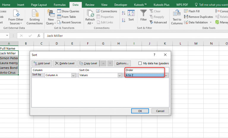 Guide to sort alphabetically in Excel OR keep Rows together