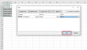 Guide to sort alphabetically in Excel OR keep Rows together