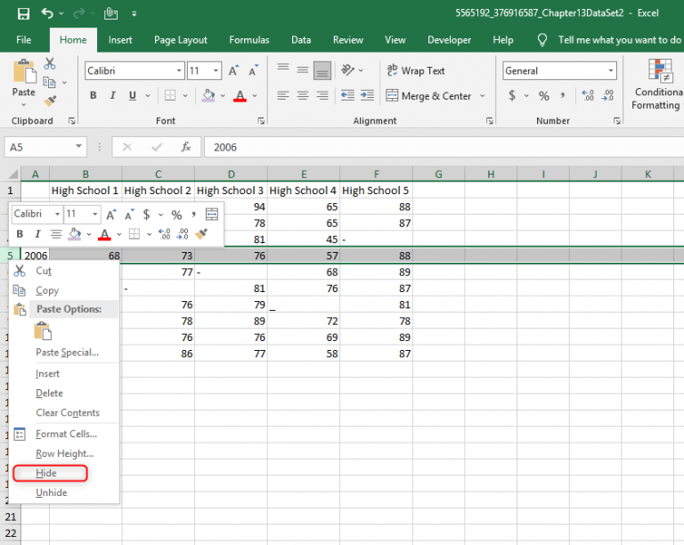 How to Easily Hide Rows In Excel (Simple Ways)