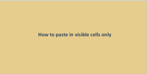 Paste Into Visible Cells only - Basic Excel Tutorial