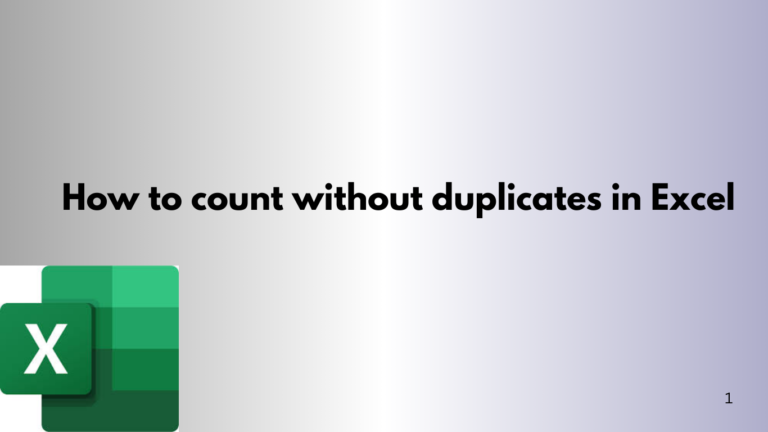 How To Count Without Duplicates In Excel Basic Excel Tutorial