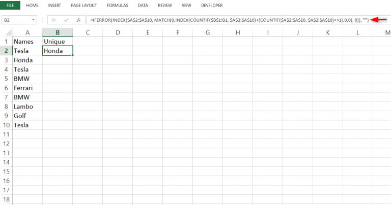How to get unique values from a column | Basic Excel Tutorial
