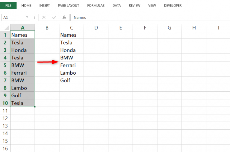 How to get unique values from a column | Basic Excel Tutorial
