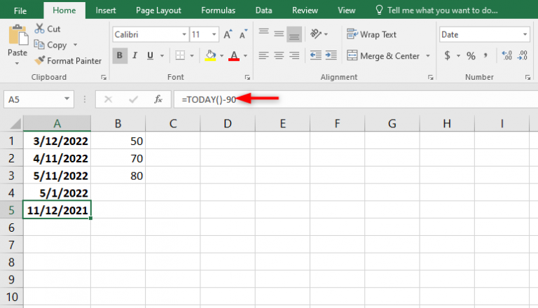 Calculate 90 days from date in Excel | Basic Excel Tutorial