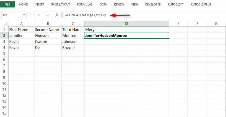 Combine Four Columns in Excel Quickly (Basic Excel Tutorial)