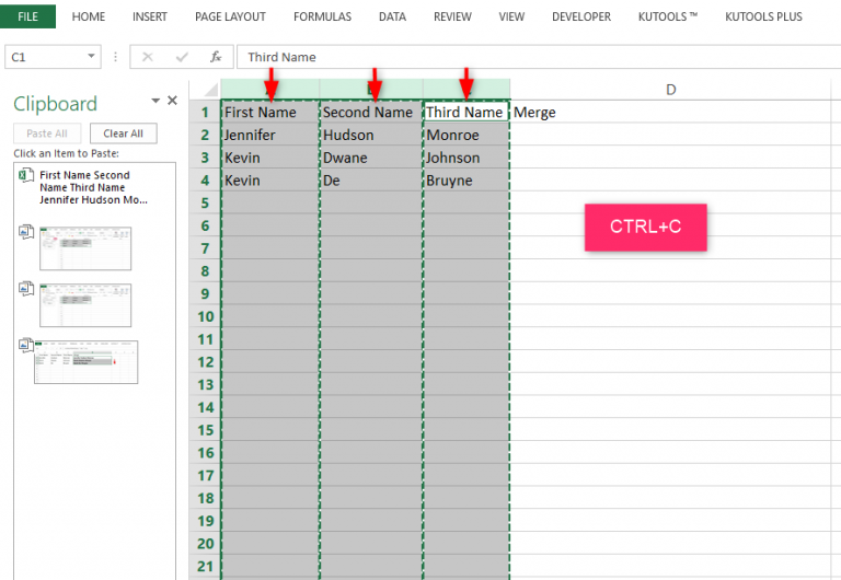 Combine Four Columns in Excel Quickly (Basic Excel Tutorial)