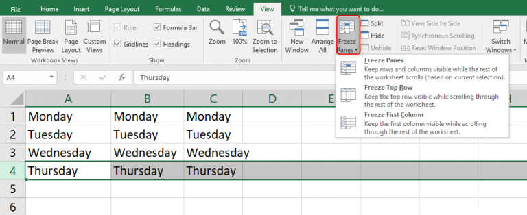 Excel: How to Freeze three rows in Excel - Easy Way