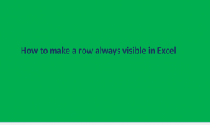 How to make a row always visible in Excel | Basic Excel Tutorial