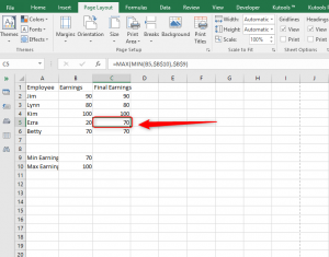 Guide to Min and Max Functions in Same Formula in Excel