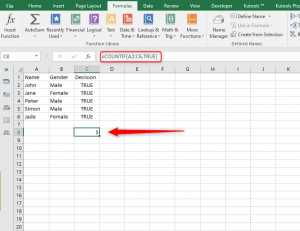 counting cells that are true in Excel - Basic Excel Tutorial