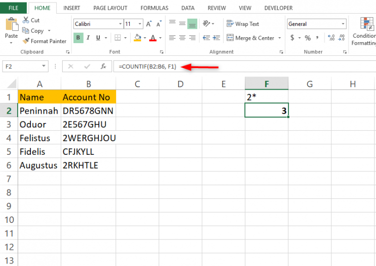 Excel cell counts that begin with a number: basicexceltutorial