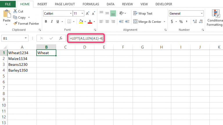 Removing the last 4 characters on Excel - Full Tutorial