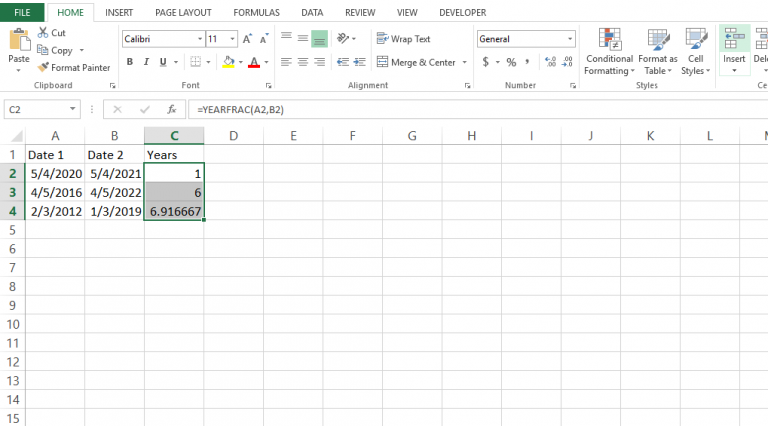 How to calculate years between two dates in Excel | Basic Excel Tutorial