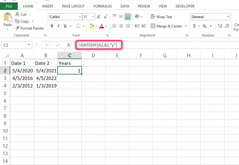 How to calculate years between two dates in Excel | Basic Excel Tutorial