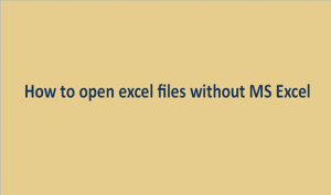 Open Excel files without MS Excel - Basic Excel Tutorial