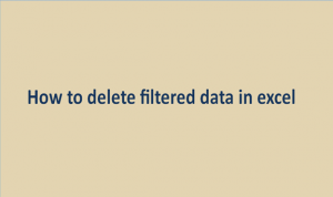 How to delete filtered data in excel | Basic Excel Tutorial