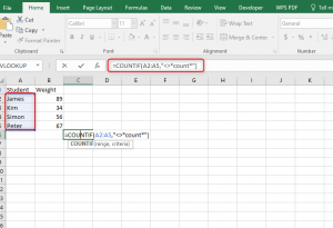 How to count cells that don't contain specific text in Excel