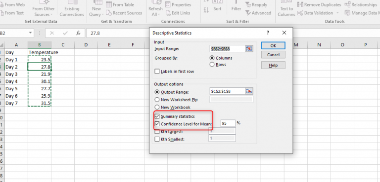 Guide calculate 95 confidence interval in Excel
