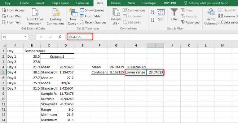 Guide calculate 95 confidence interval in Excel