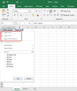 Sorting columns in pivot table in Excel - Full Guide