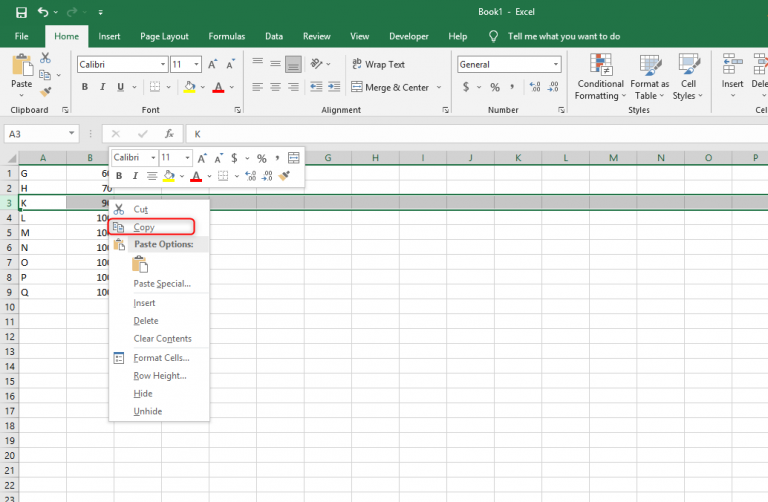 Guide to copying an entire row in Excel to another sheet