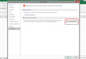How to remove security warning notifications in the MS Excel