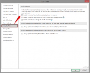 How to remove security warning notifications in the MS Excel
