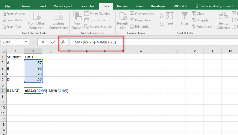 How to find Range in Excel | Basic Excel Tutorial