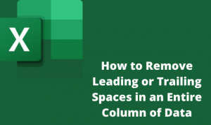 How to Remove Leading, Trailing Spaces in Entire Column Data