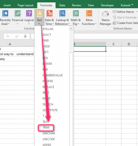 How to Use Trim Function remove spaces and clean data in Excel ...