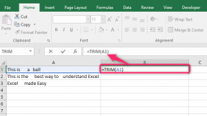 How to Use Trim Function remove spaces and clean data in Excel ...