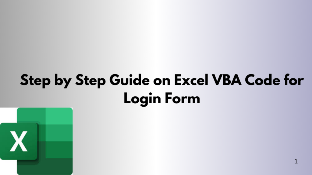 Step by Step Guide on Excel Vba Code For Login Form