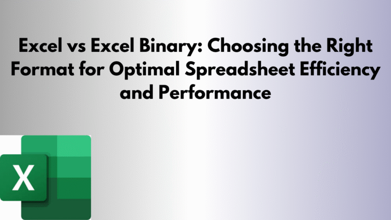 Excel Vs Excel Binary