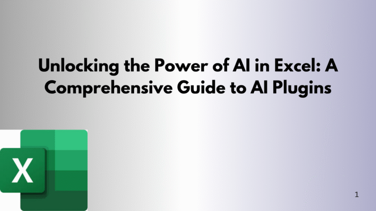 Unlocking the Power of AI in Excel: A Comprehensive Guide to AI Plugins | Basic Excel Tutorial