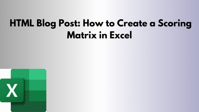 How to Create a Scoring Matrix in Excel (Step-by-Step + Template ...
