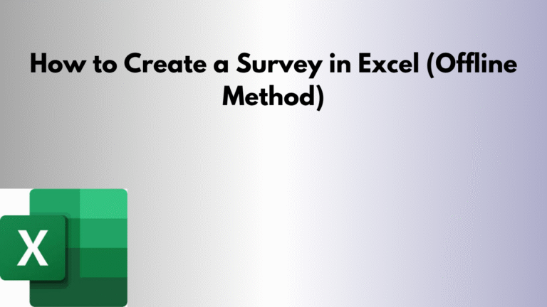 offline survey spreadsheet | Basic Excel Tutorial