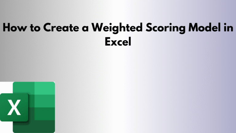 How to Create a Weighted Scoring Model in Excel | Basic Excel Tutorial