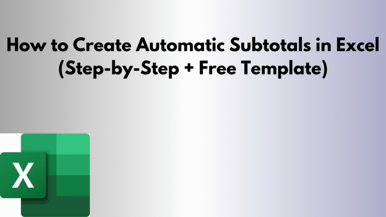 Excel automatic subtotal | Basic Excel Tutorial