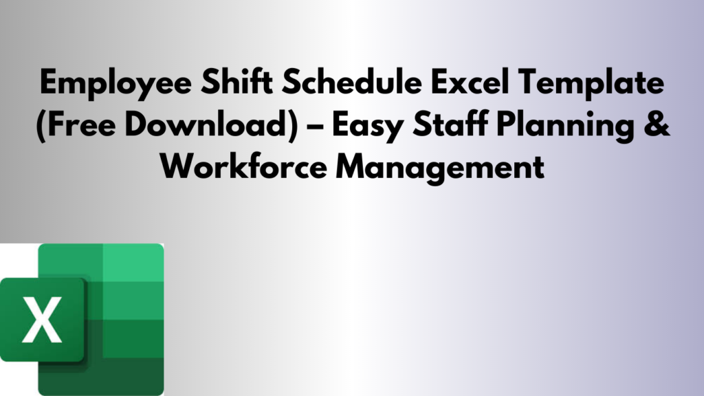 staff schedule template | Basic Excel Tutorial
