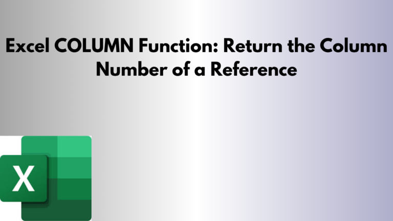 Excel COLUMN function | Basic Excel Tutorial